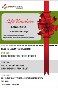 Christmas courses - University of Derby, Buxton Campus